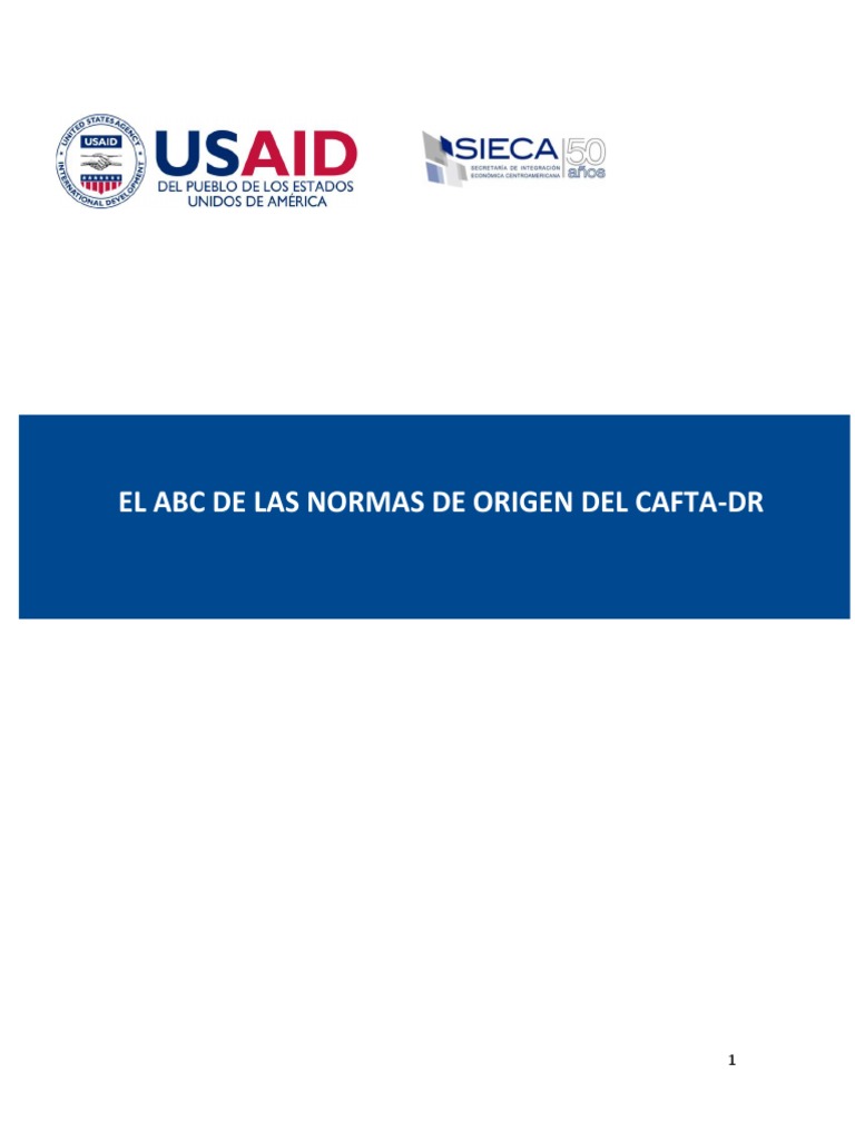 El ABC de Las Normas de Origen Del CAFTA-DR | PDF | Arancel | Comercio