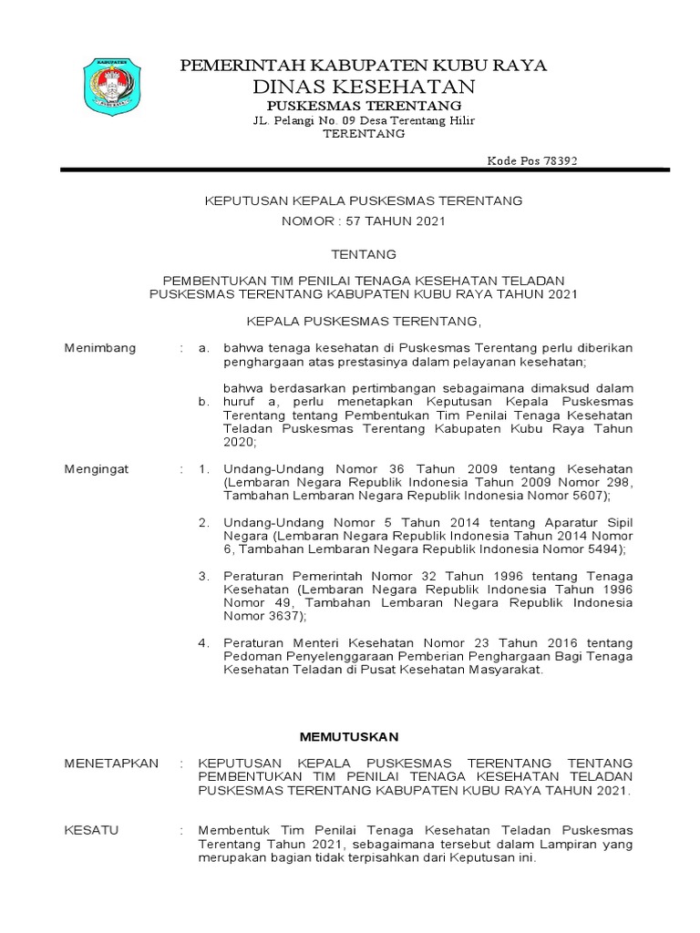 SK Nakes Teladan 2021 | PDF