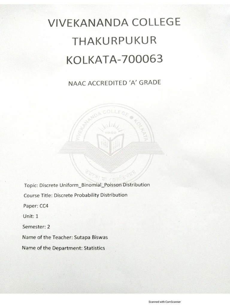 Uniform Binomial Poisson STATISTICS | PDF Uniform Binomial Poisson STATISTICS | PDF