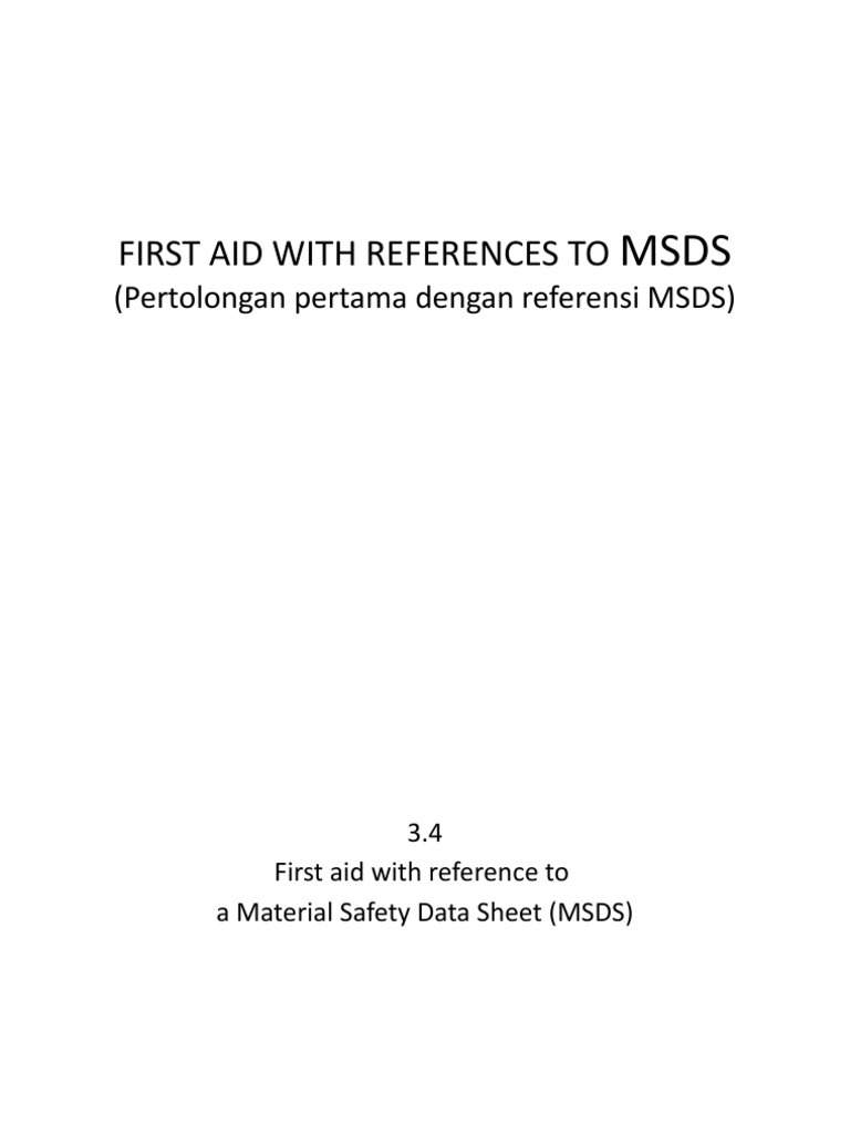 First Aid With References To Msds | PDF | Kesehatan Holistik