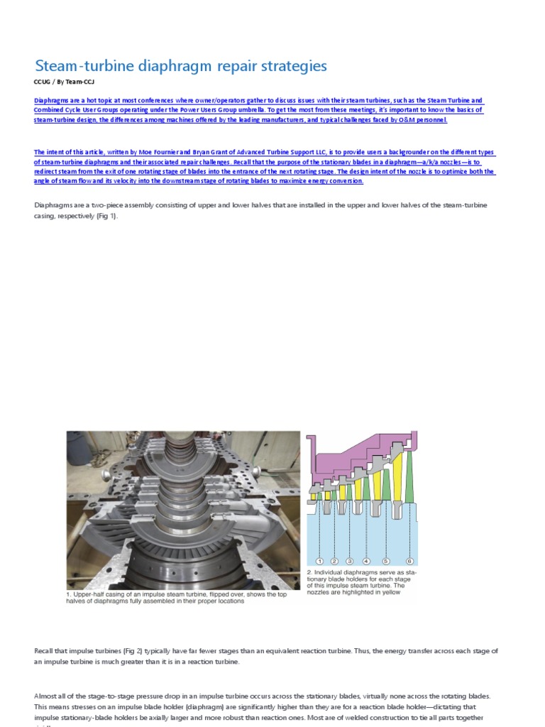 Steam Turbine Diaphragm Repair Strategy | PDF | Turbine | Welding