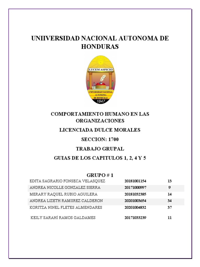 1700 Grupo 1.cuestionario de Los Capitulos 1.2.4.5 | PDF | Las ...