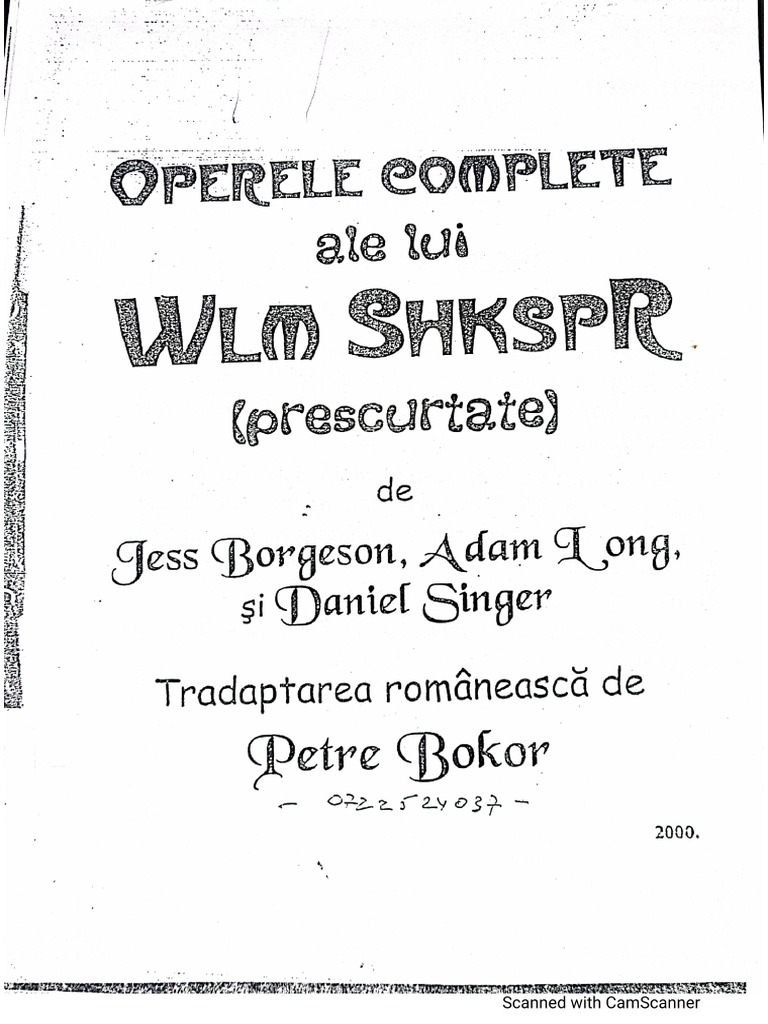 Operele Complete... Borgeson, Long, Singer | PDF