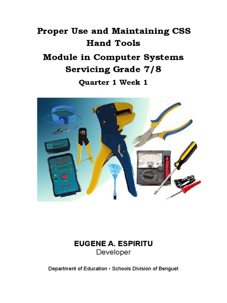 Tle7 Q1 W1 Proper Use And Maintaining Css Hand Tools Pdf Soldering Electrostatic Discharge