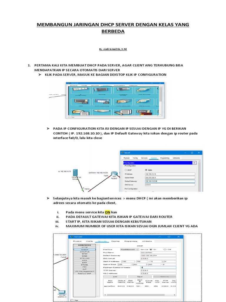 Menghubungkan 2 Jaringan Yg Berbeda Clas Dengan Server DHCP | PDF | Komputer