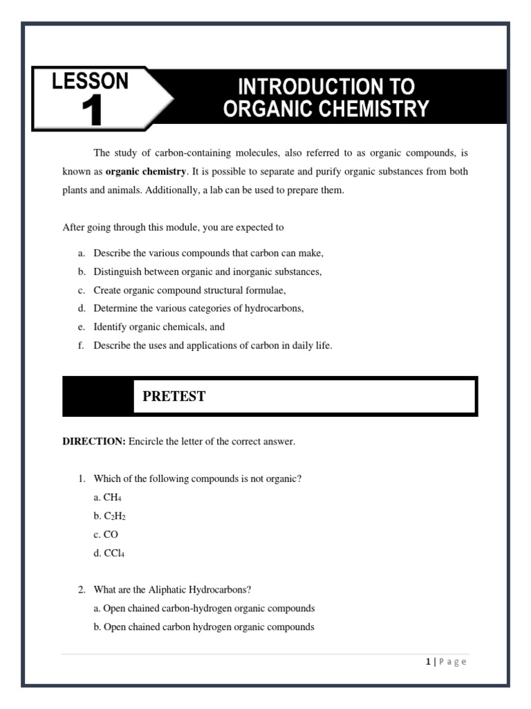 Module In Organic Chemistry Download Free Pdf Alkane Alkene