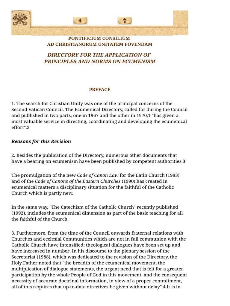 Principles and Norms On Ecumenism | PDF | Ecumenism | Catholic Church