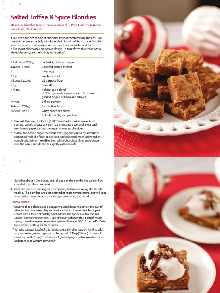 LG Anna Olson Salted Toffee and Spice Blondies en | PDF | Baking ...