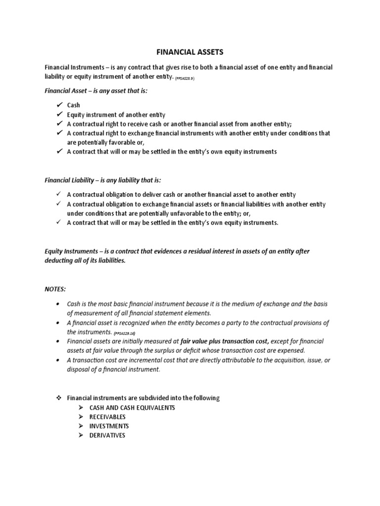 Module 6 Financial Assets | PDF | Equity (Finance) | Cheque