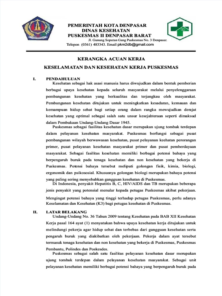 PDF Kak k3 Puskesmas Doc Compress | PDF
