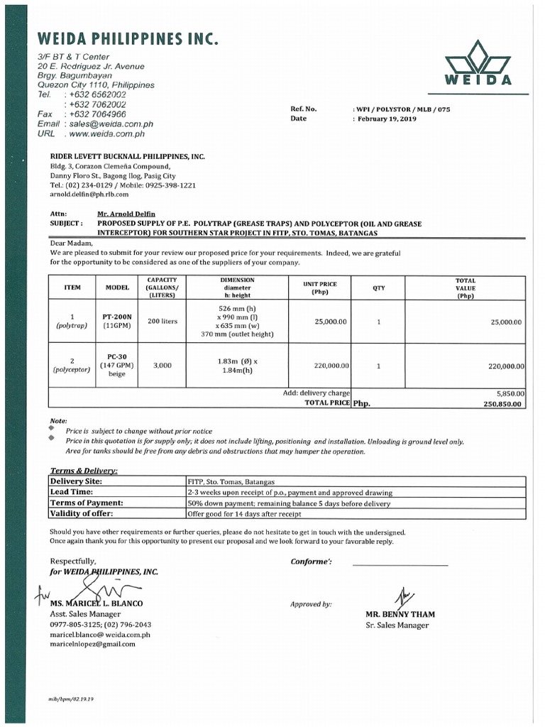 Weida Polyceptor - SSFP | PDF