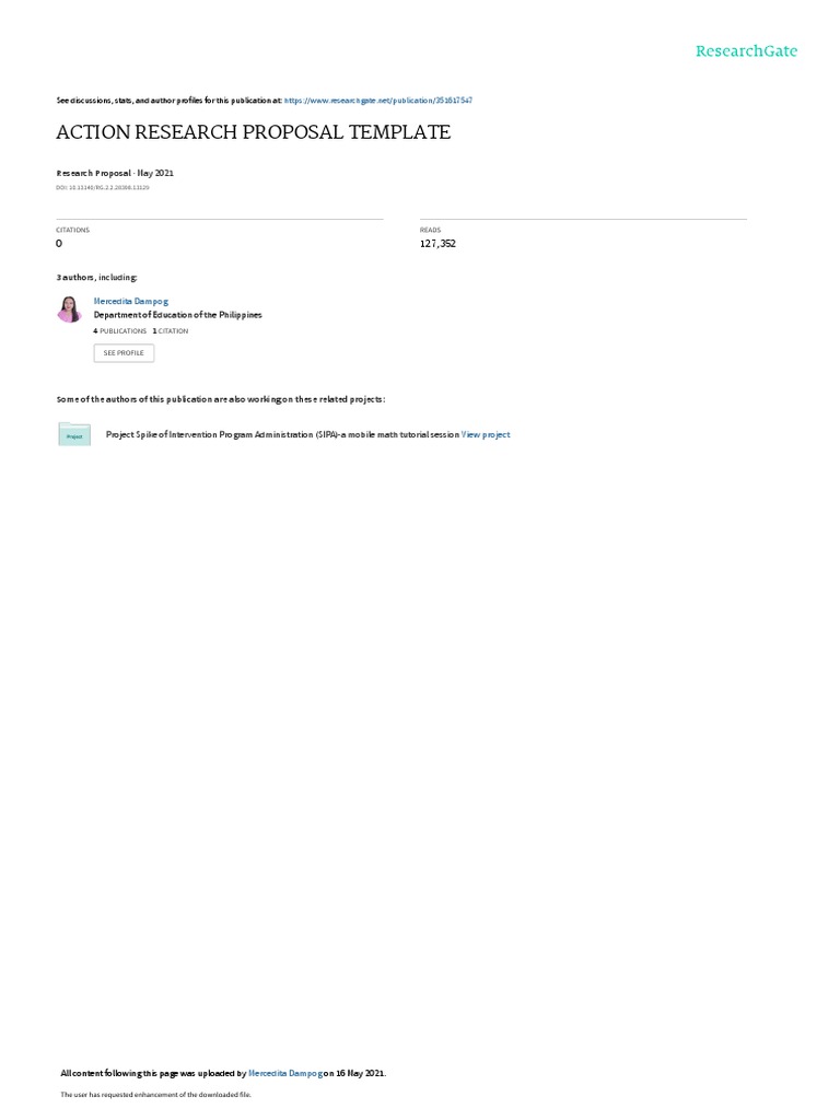 Action Research Proposal | PDF | Learning | Teachers