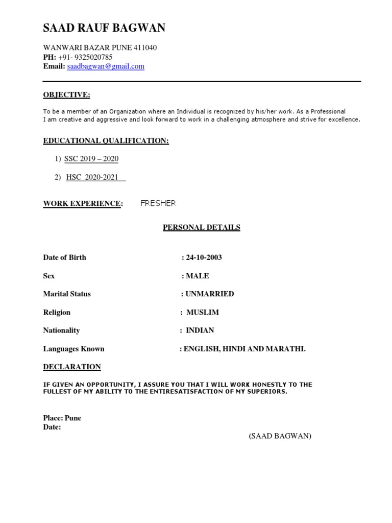 Saad CV | PDF | Career & Growth