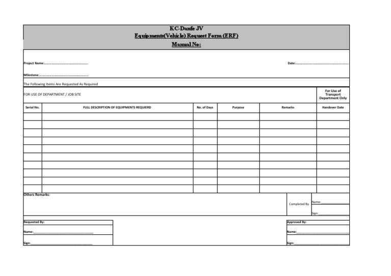 06 Equipment Request Form | PDF