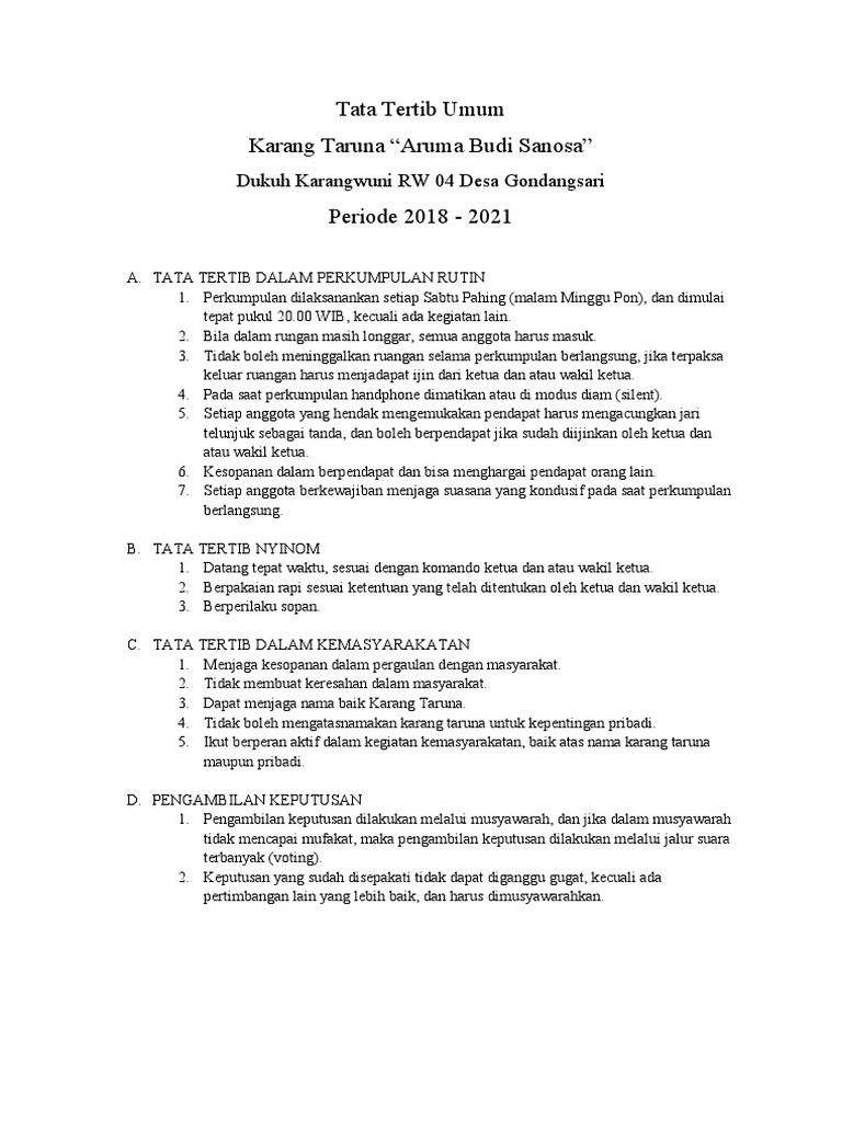 Tata Tertib Umum ABS | PDF