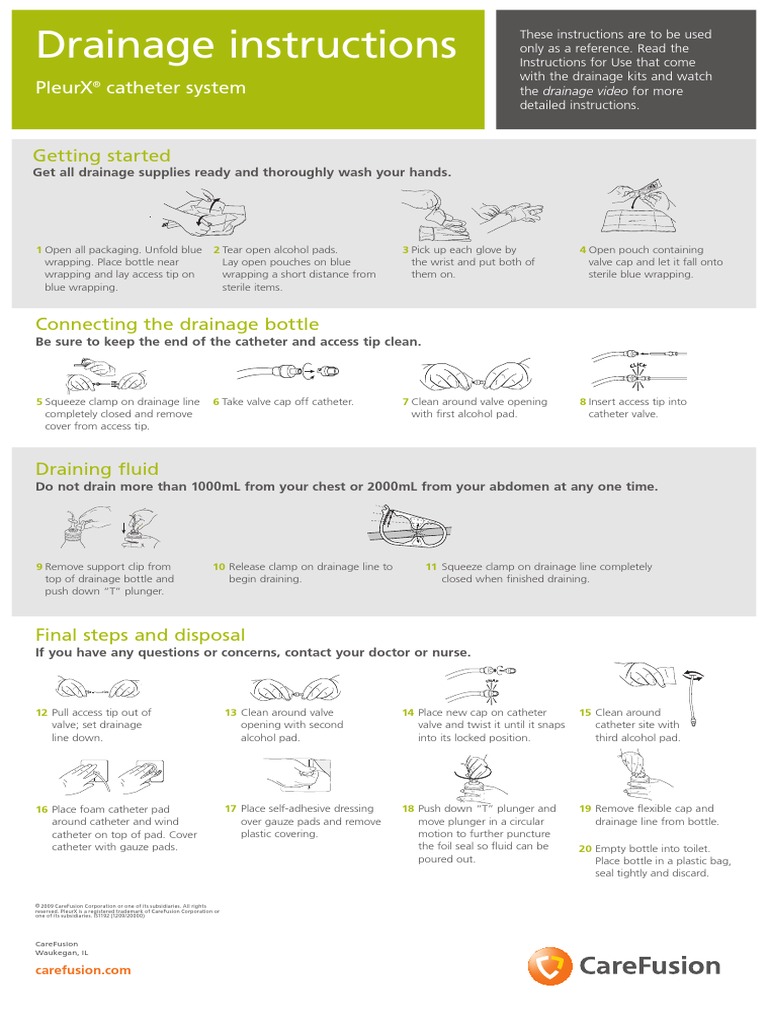 Is PleurX-Drainage-Instructions QG en | PDF | Catheter | Equipment