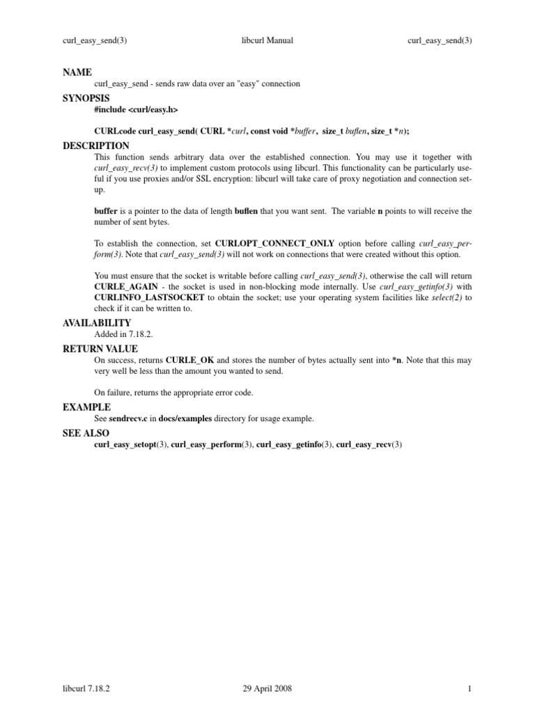 Curl Easy Send | PDF