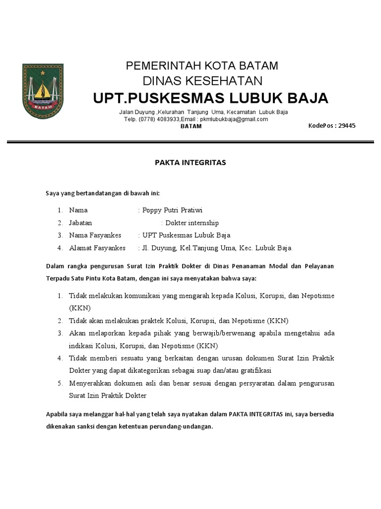 Fakta Integritas | PDF | Kesehatan Holistik