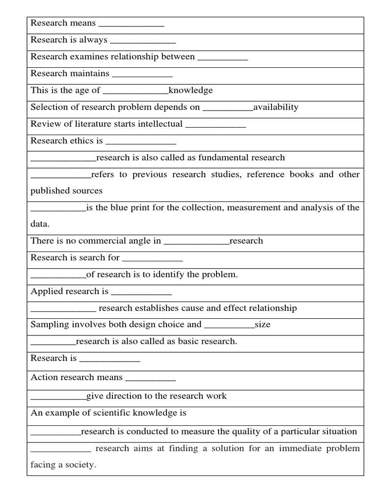 Research Aims at Finding A Solution For An Immediate Problem Facing A Society | PDF | Survey ...