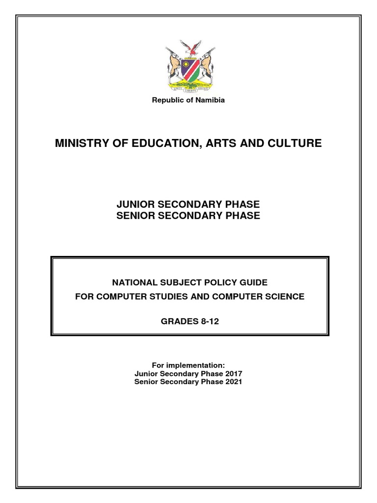 National Subject Policy Guide For Computer Studies 2021 | PDF ...