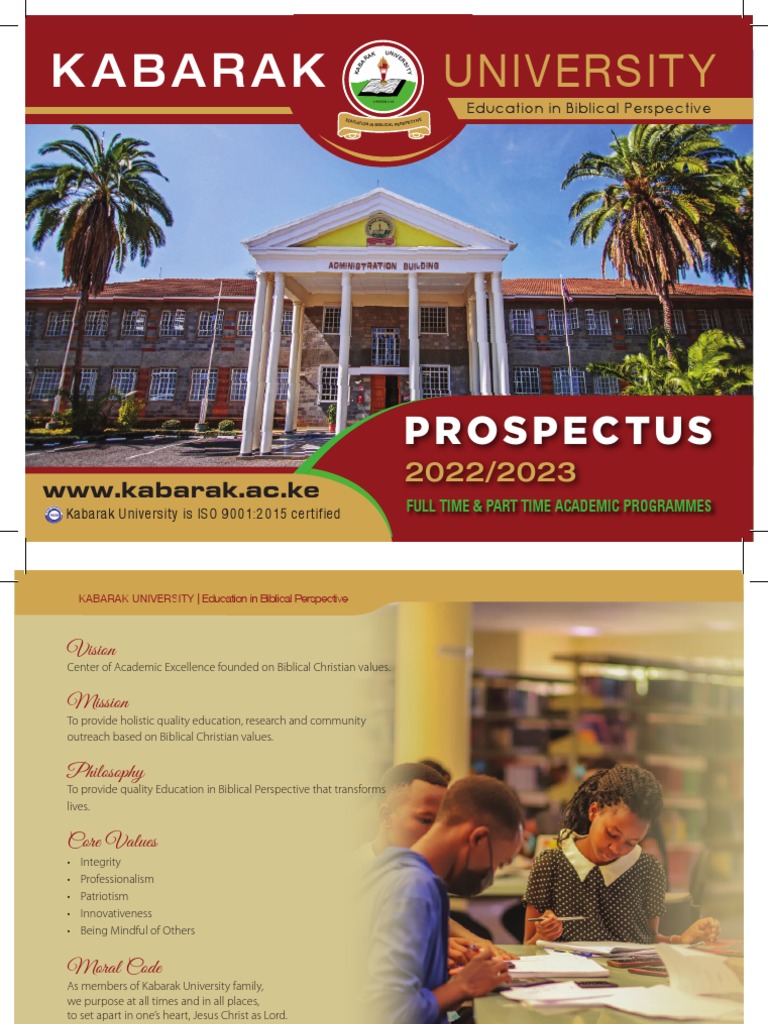 Kabarak University Prospectus | PDF | Bachelor's Degree | Academic Degree