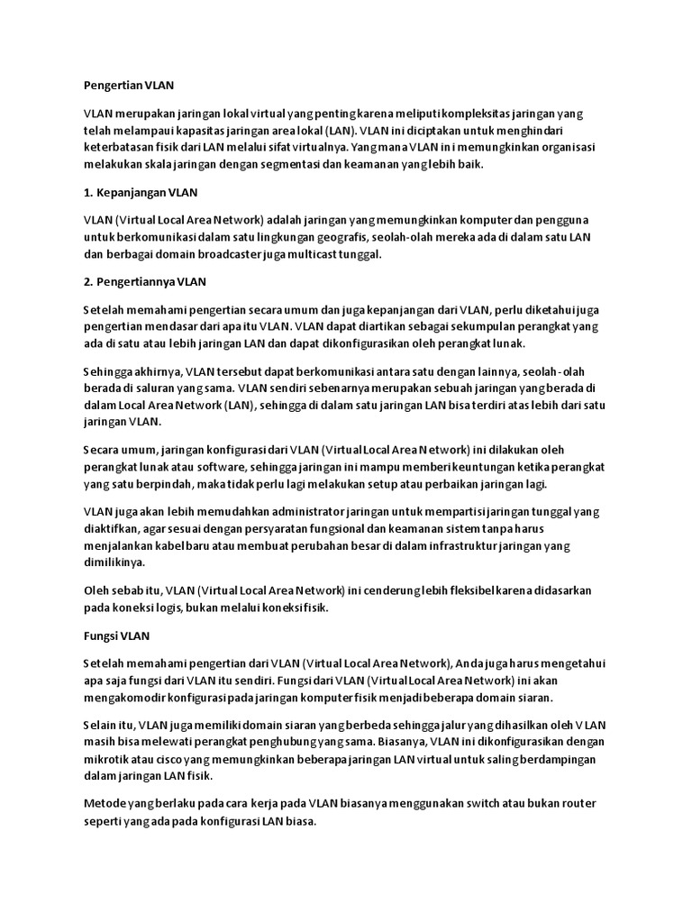 Pengertian VLAN | PDF | Griya & Taman | Komputer