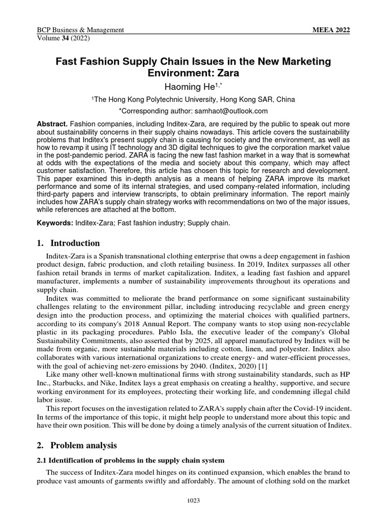 Fast Fashion Supply Chain Issues in The New Market | PDF | Supply Chain ... Fast Fashion Supply Chain Issues in The New Market | PDF | Supply Chain ...