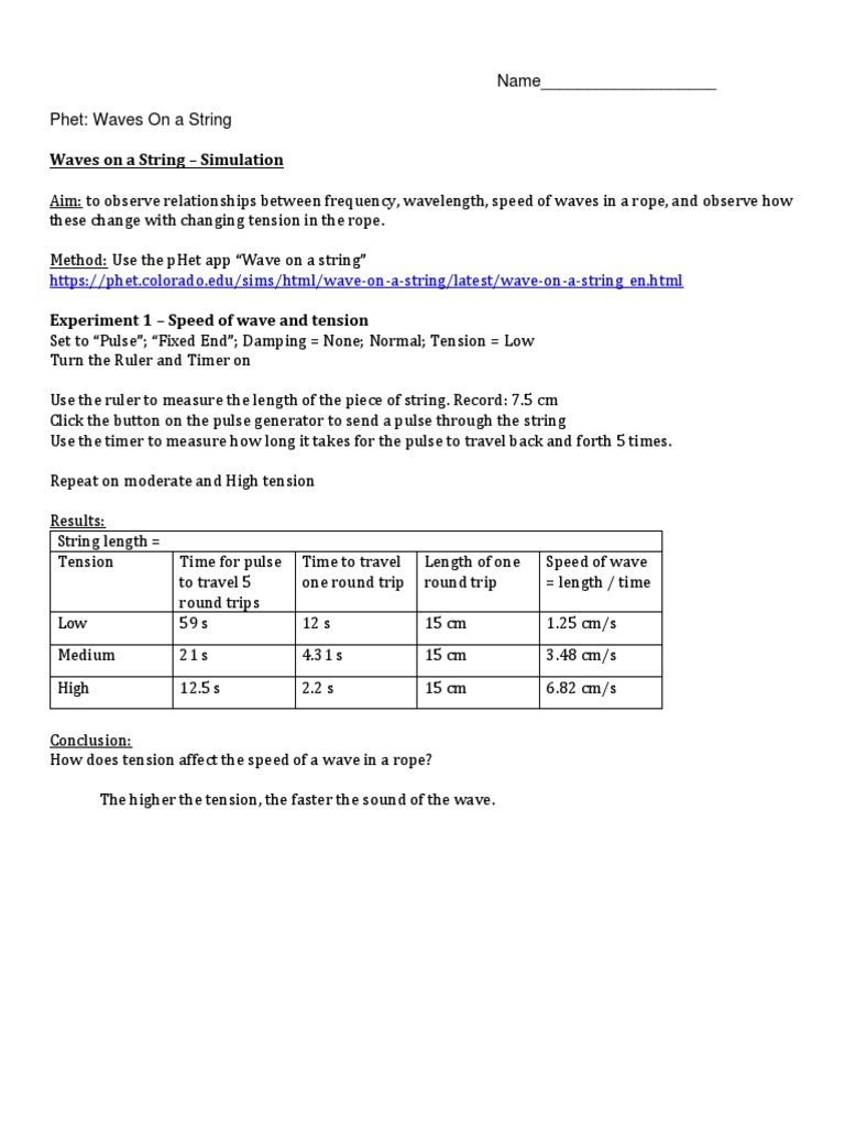 Waves On A String - Simulation | PDF | Frequency | Waves