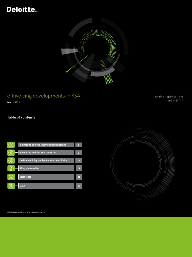 Deloitte - E-Invoicing in KSA Webinar 2021 | PDF