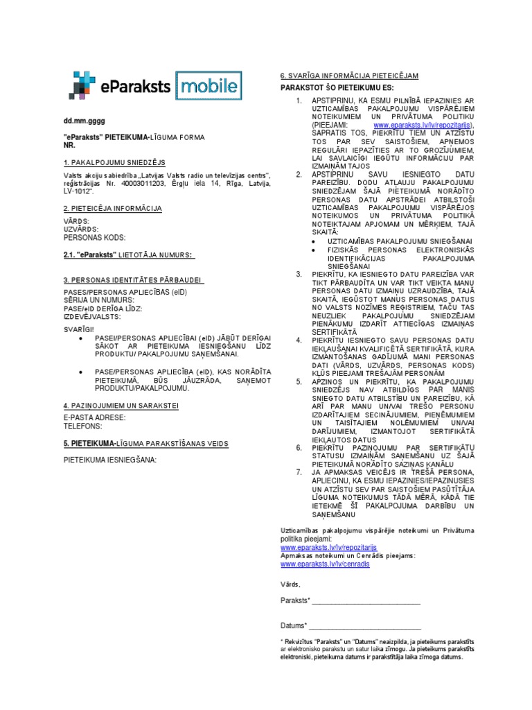 Template Eparaksts | PDF