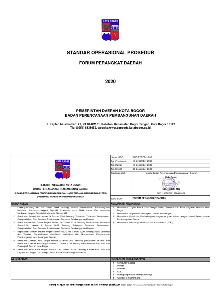 Sop Forum - Perangkat - Daerah - pr3 | PDF