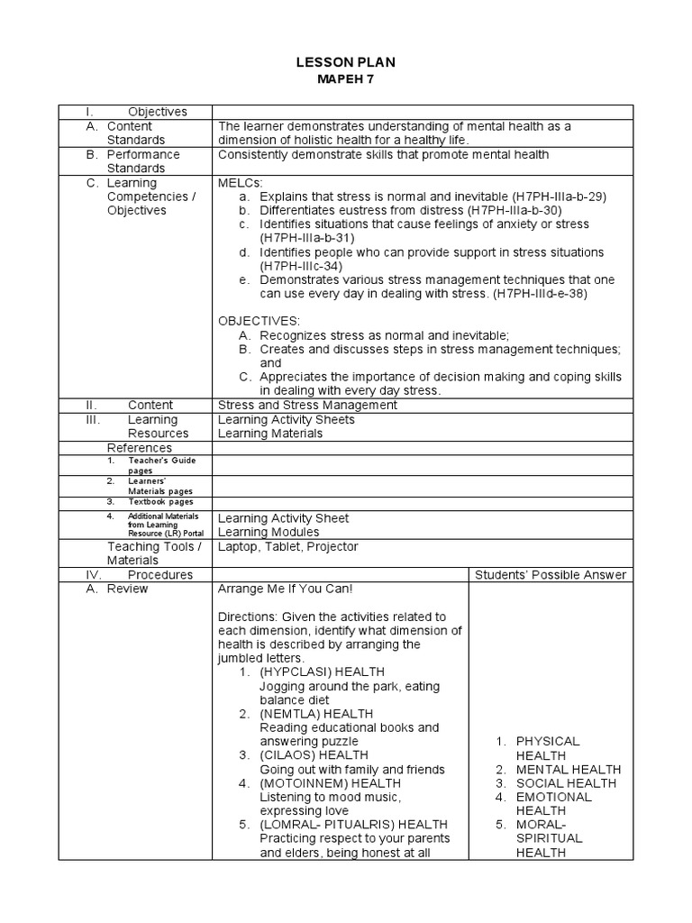 Managing Stress Through Positive Techniques | PDF | Stress (Biology ...