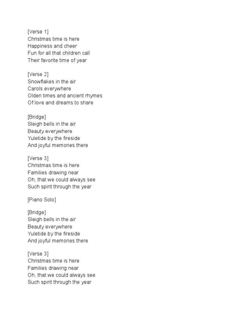 Christmastime Is Here (Lyrics) | PDF