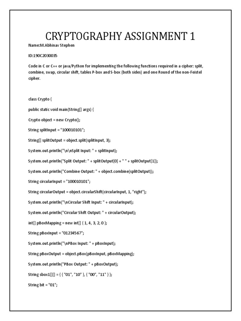 Abhinav Stephen Crypto Assignment 1 | PDF | Software Development | Computing