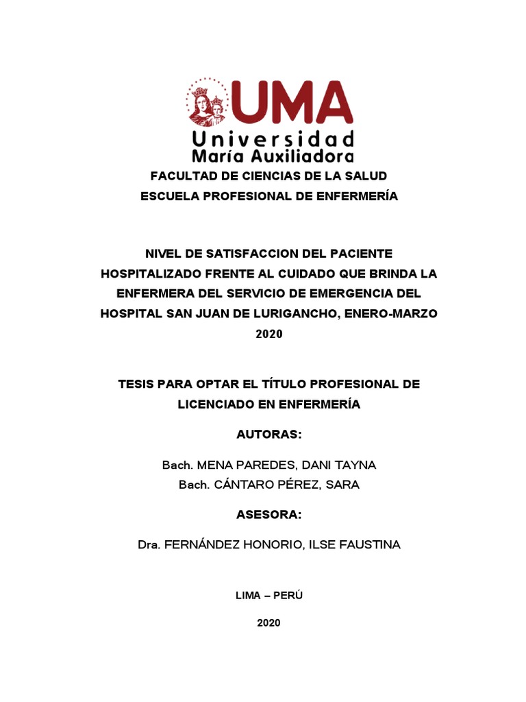 Tesis Final | PDF | Enfermería | Hospital