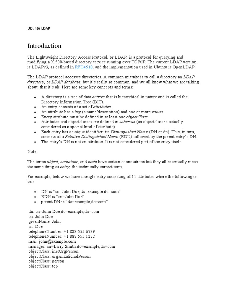 Understanding Ubuntu LDAP Basics | PDF | Computer Standards | Information Technology Management
