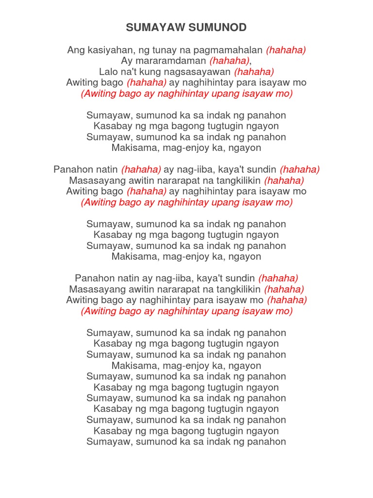 Sumayaw Sumunod | PDF