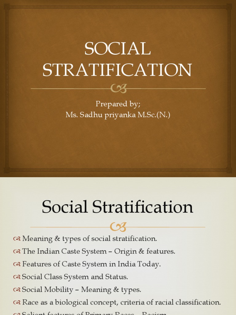 UNIT 5 Socialstratification | PDF | Caste | Race (Human Categorization)