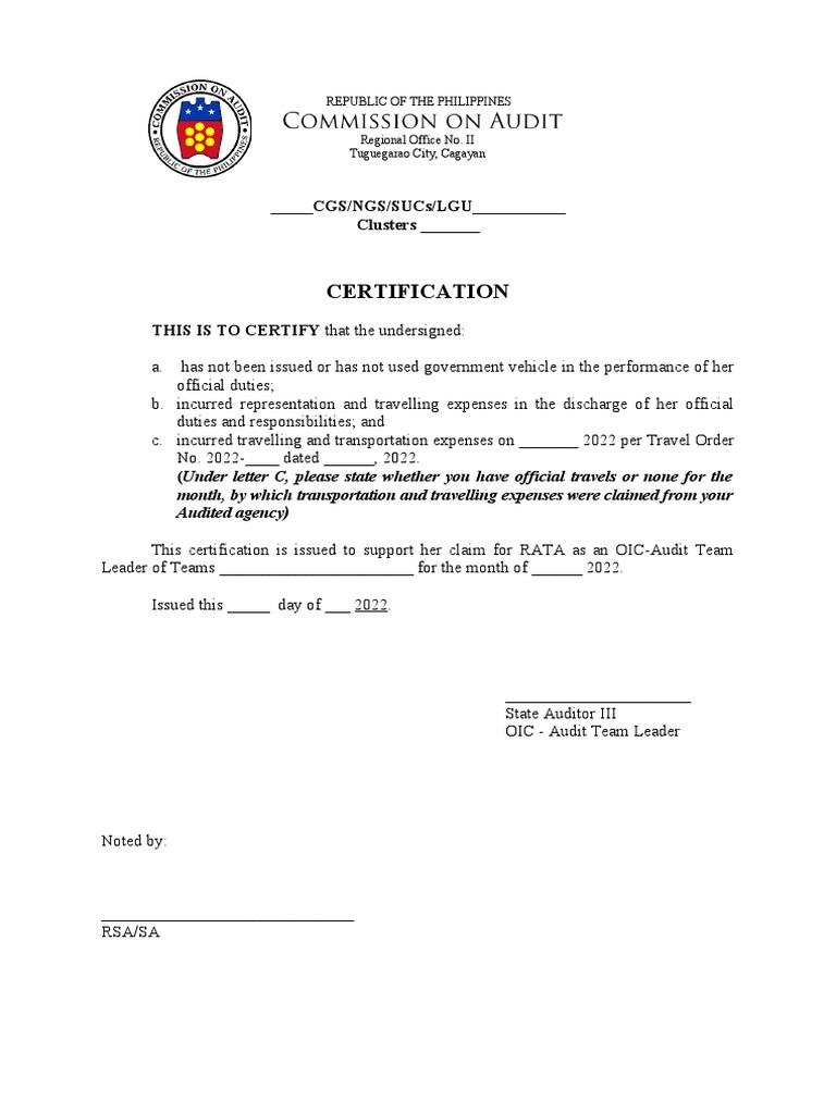 Sample-Template RATA | PDF