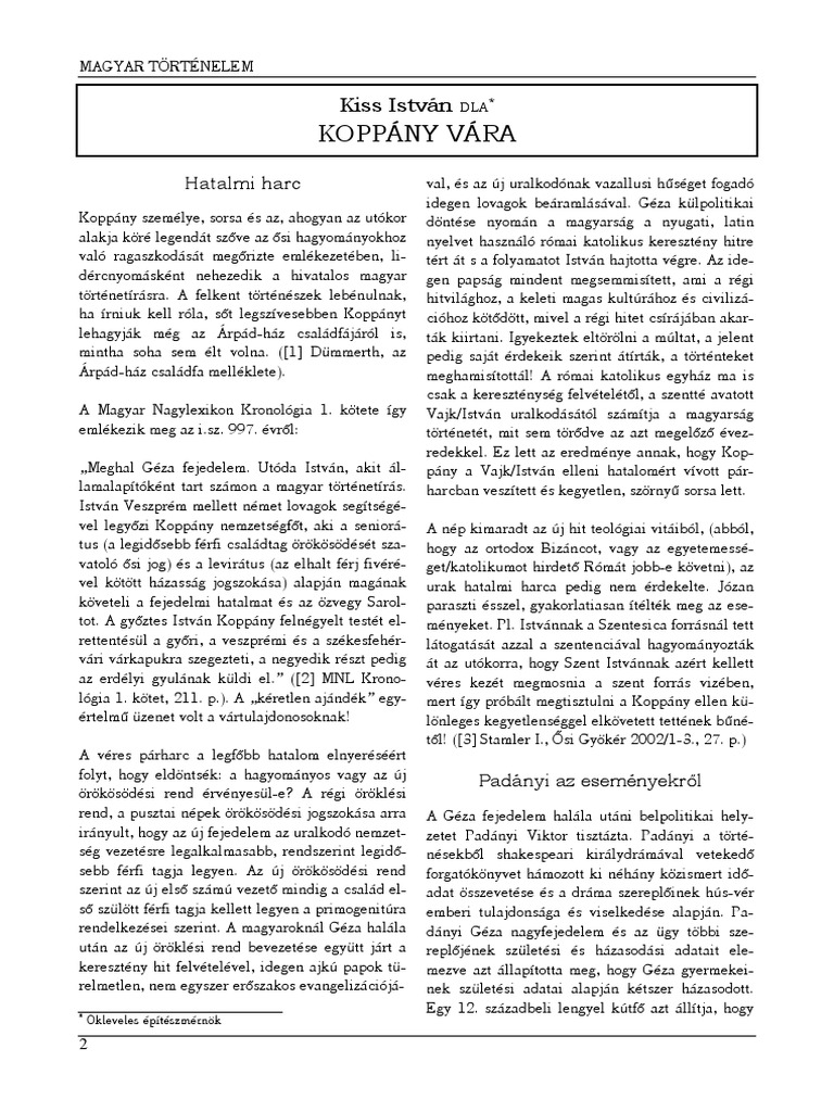 Koppány Vára | PDF