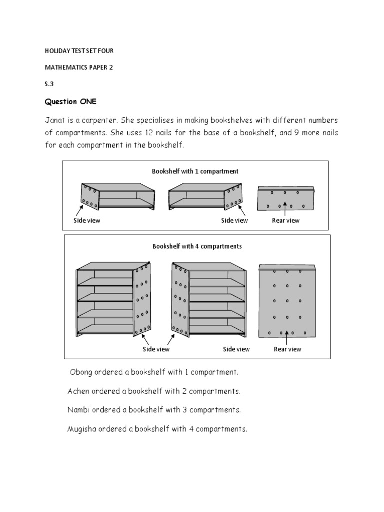 Holiday Test Set Four | PDF | Bookcase