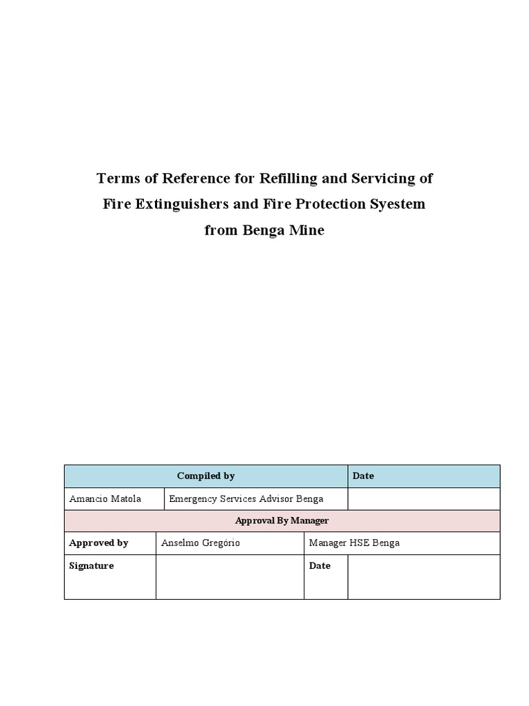 Fire Extinguisher Service Terms Benga Mine | PDF | Coal
