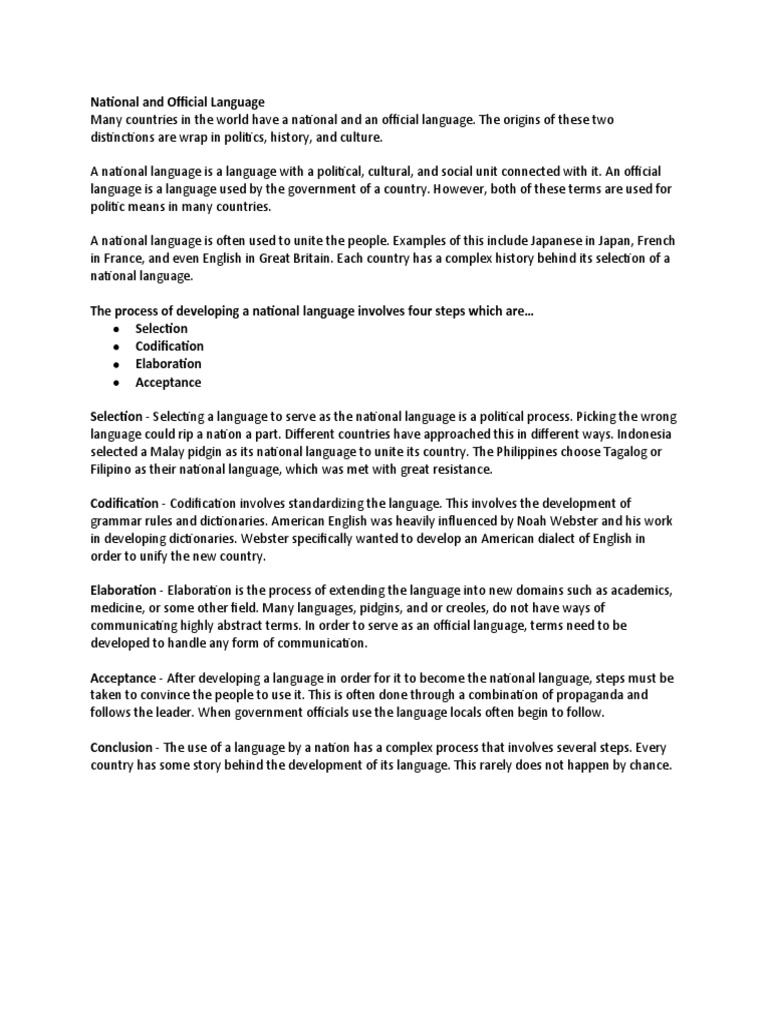 National vs Official Language Explained | PDF | Social Science ...