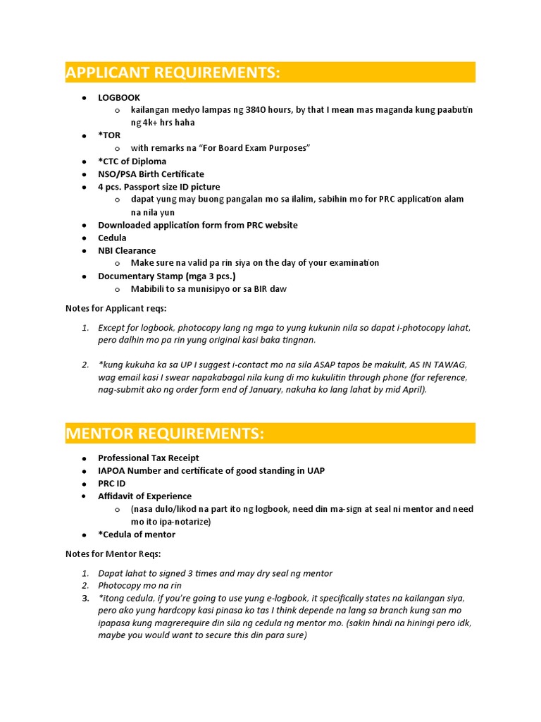 Applicant Requirements | PDF