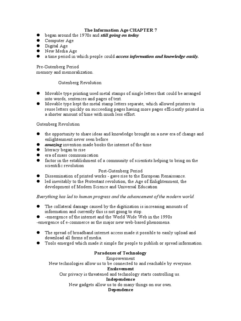 The Information Age CHAPTER 7 Sts | Download Free PDF | Nanotechnology | Stem Cell