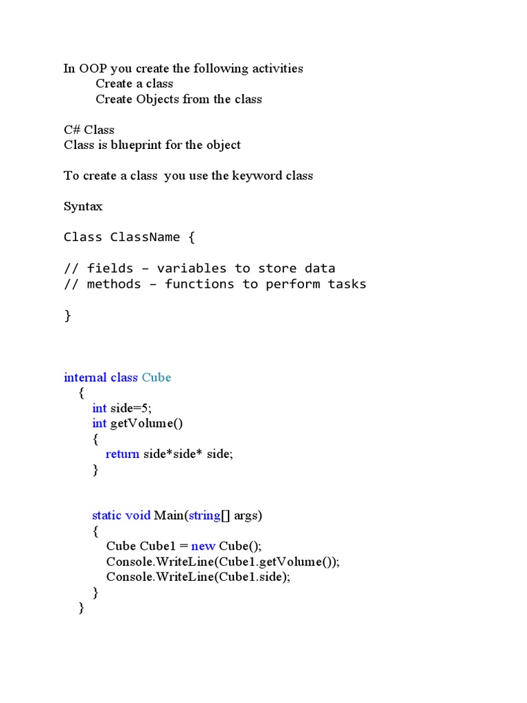 Classes And Objects 1 Pdf Constructor Object Oriented Programming Programming