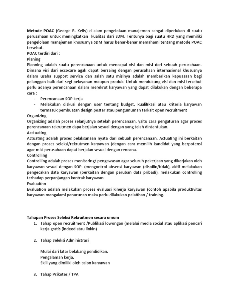 Metode POAC | PDF