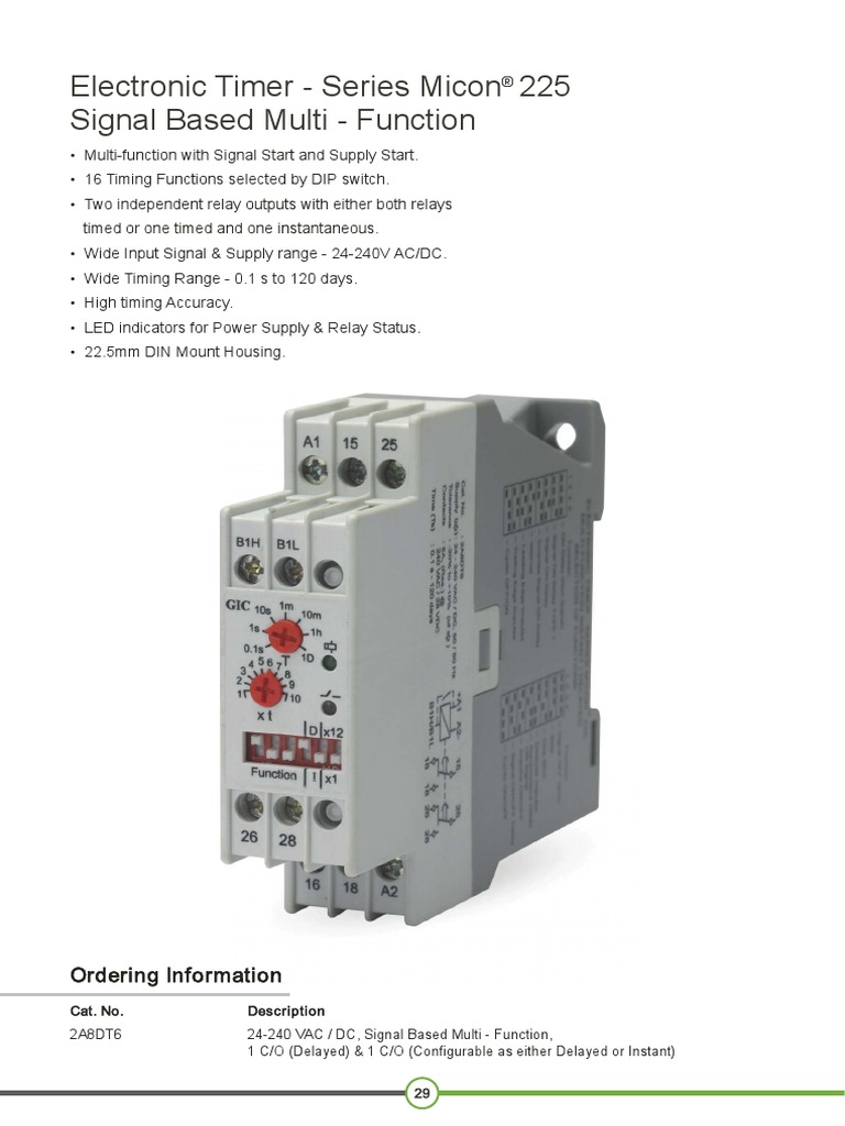 Electronic Timer-Series Micon 225 | PDF | Relay | Electromagnetic ...