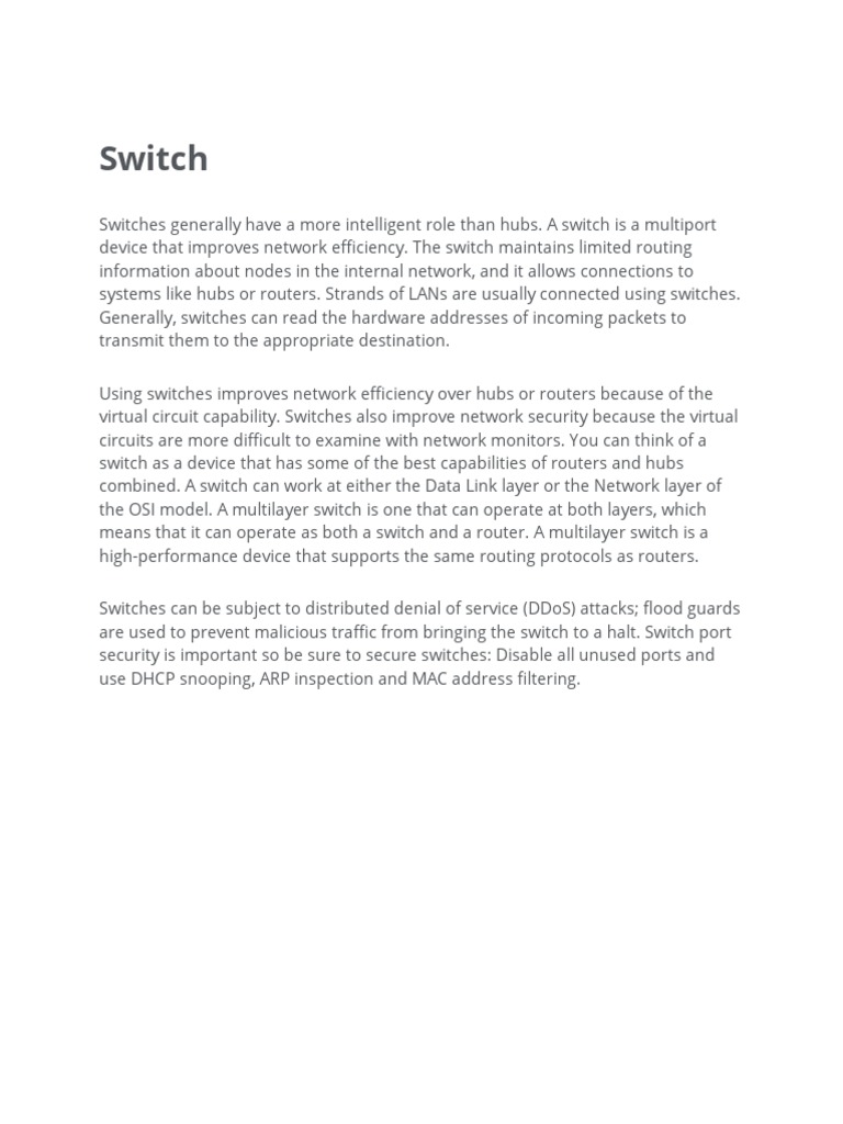Switch | PDF