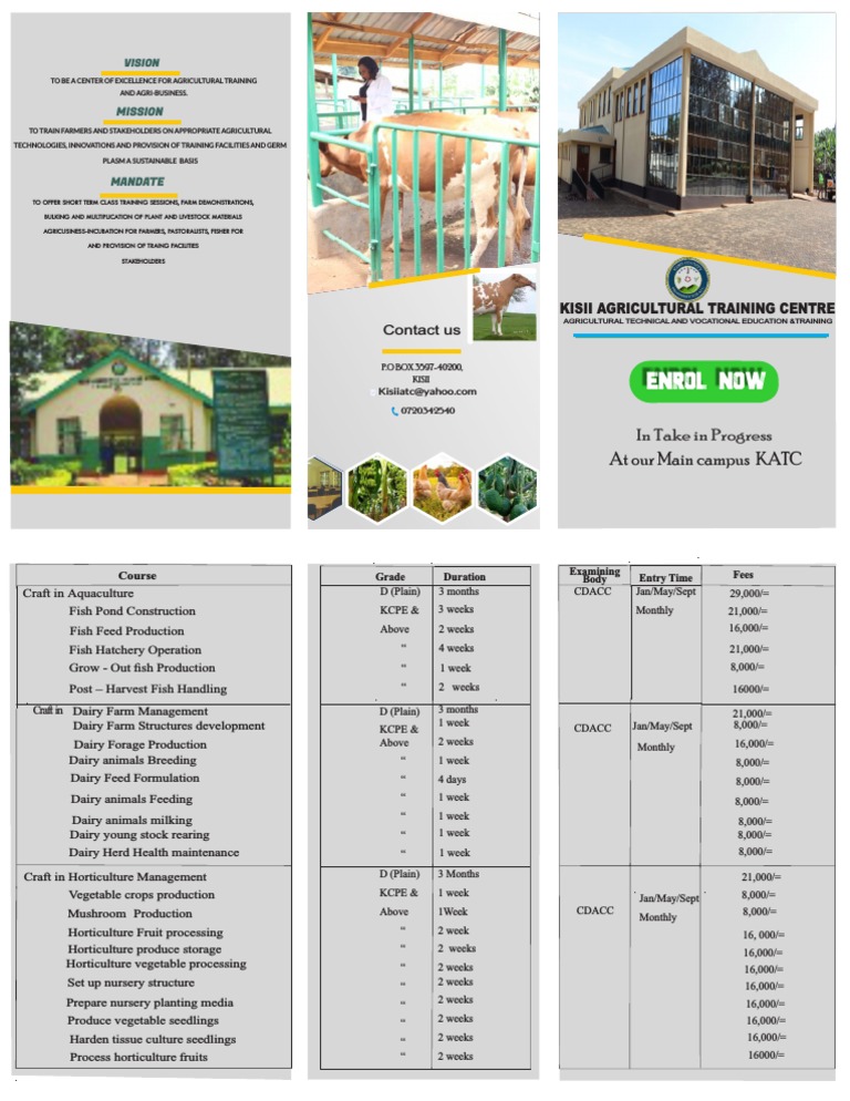 Kisii Agricultural Training Programs | PDF | Dairy Farming | Dairy